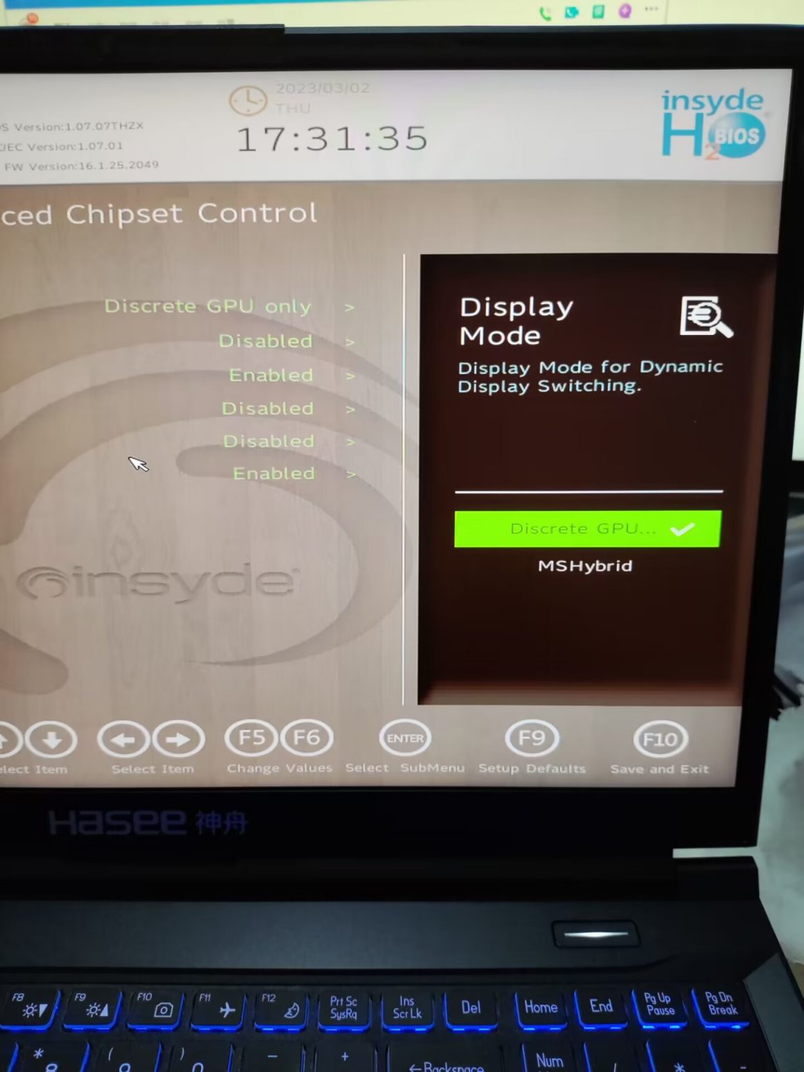 关于神舟新Z8 Z7 TX8 TX9控制中心没有独显直连选项的解决方法之一