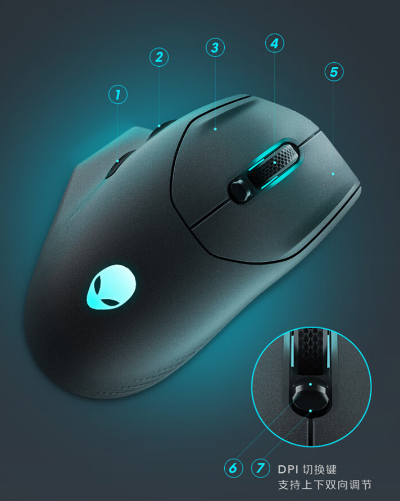 外星人 AW 620M 人体工学无线鼠标在国内开卖：最高 26000 DPI，售价 999 元