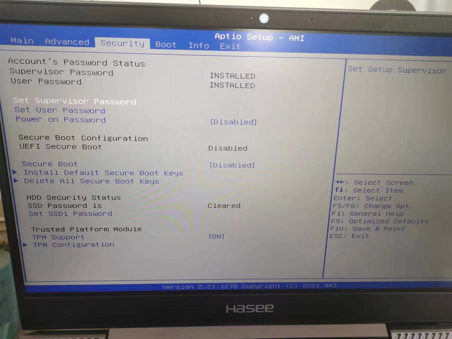 神舟S7/S7T/S8 雷神911 air广达模具 如何开启安全启动 怎么开启安全启动教程